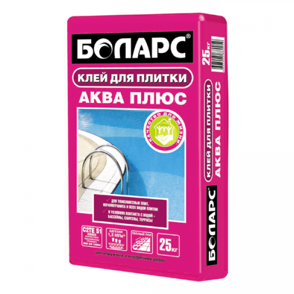 Боларс Аква Плюс - плиточный клей для бассейнов влагостойкий, цена